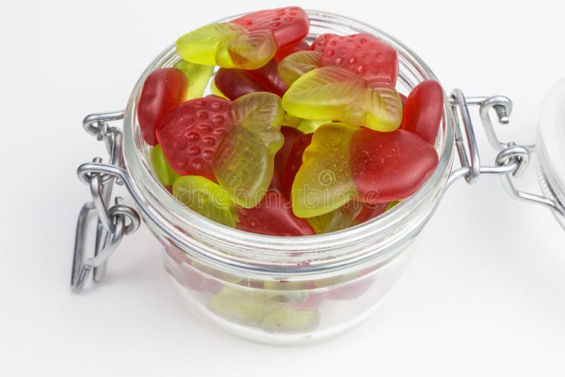 Gummy candy in a jar stock photo. Image of fruity, flavored - 121341198
