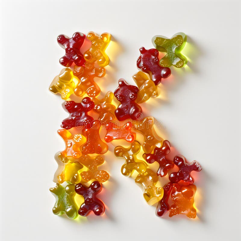 Gummy Capital Letter K stock illustration. Illustration of gelatin ...