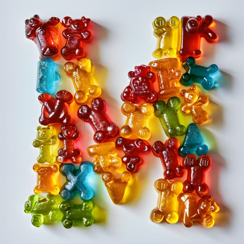 Gummy Capital Letter M stock illustration. Illustration of jelly ...