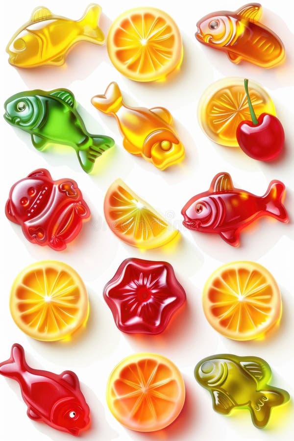 Gummy Fish and Slices of Lemon Stock Photo - Image of kids, birthday ...