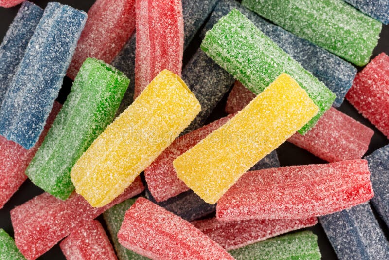 Gummy Sweet and Sour Blue Candy Close View Stock Photo - Image of ...