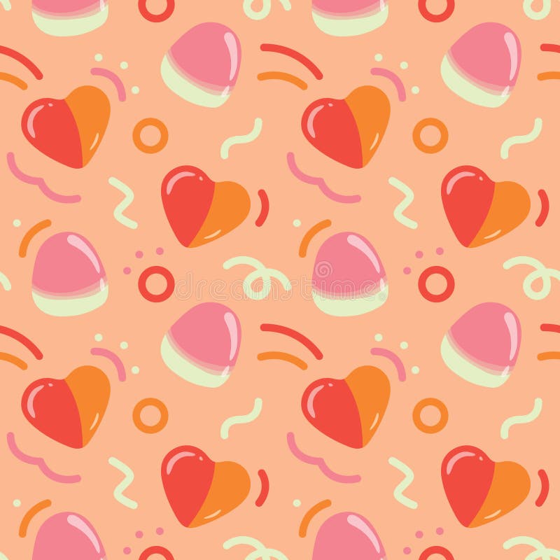 Colorful Repetitive Pattern Background of Gummy Candies Made of Simple ...