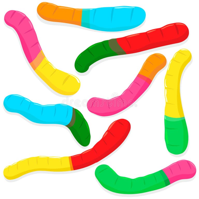 Gummy Jelly Candy Worms Stock Illustrations – 830 Gummy Jelly Candy ...