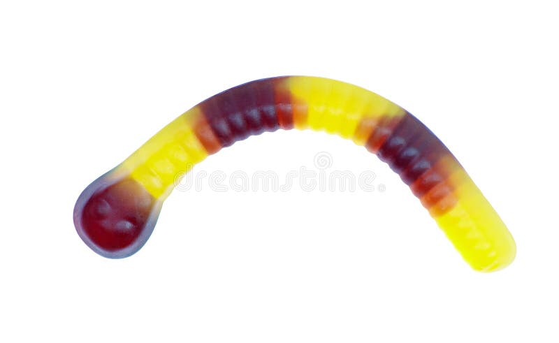 Gummy Worms Isolated on White Stock Photo - Image of bright, multicolor ...