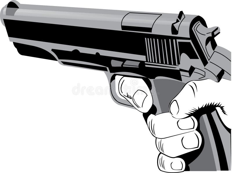 Gun stock vector. Illustration of white, firearms, drawing - 16487286