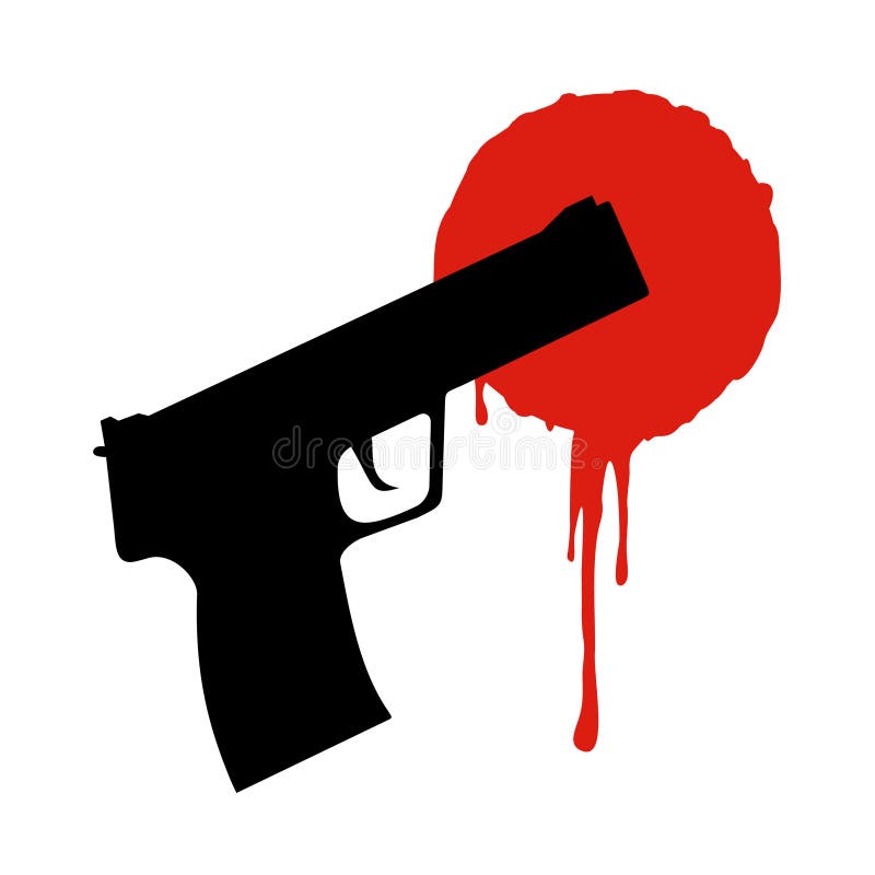 Gun stock vector. Illustration of murder, danger, blood - 20686359
