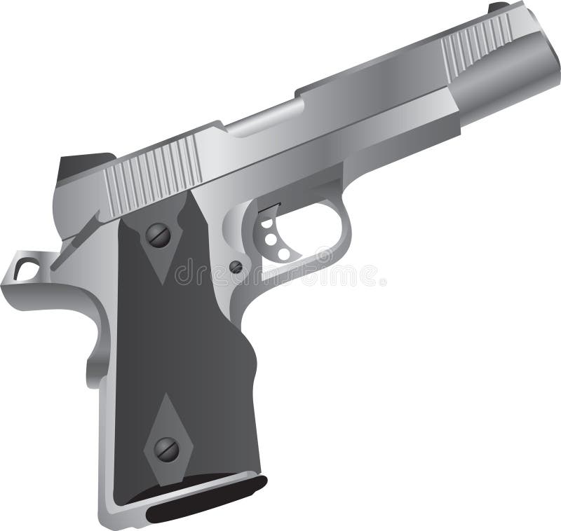 45 caliber gun vector stock vector. Illustration of protection - 2266840