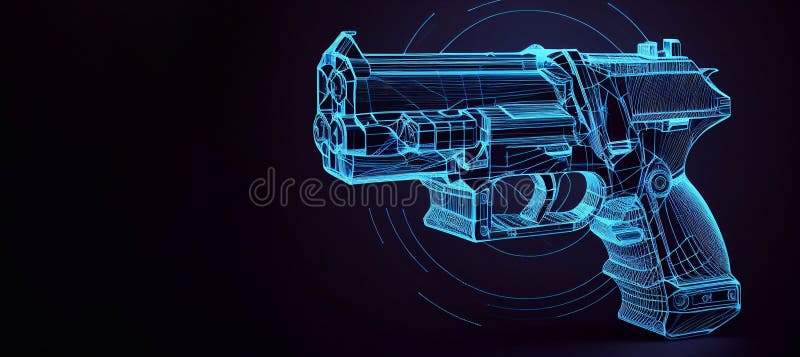 A Gun from Abstract Polygon. Low Poly, Lines and Associated with Form ...
