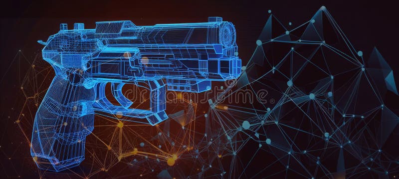 A Gun from Abstract Polygon. Low Poly, Lines and Associated with Form ...