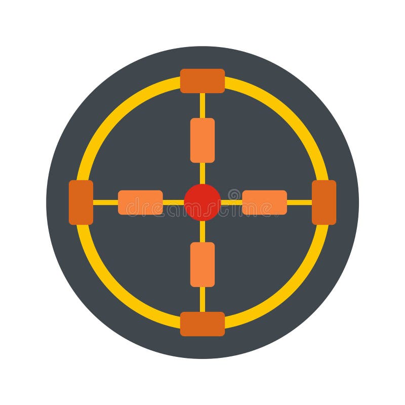 Gun aim icon, flat style stock vector. Illustration of hunting - 122135176