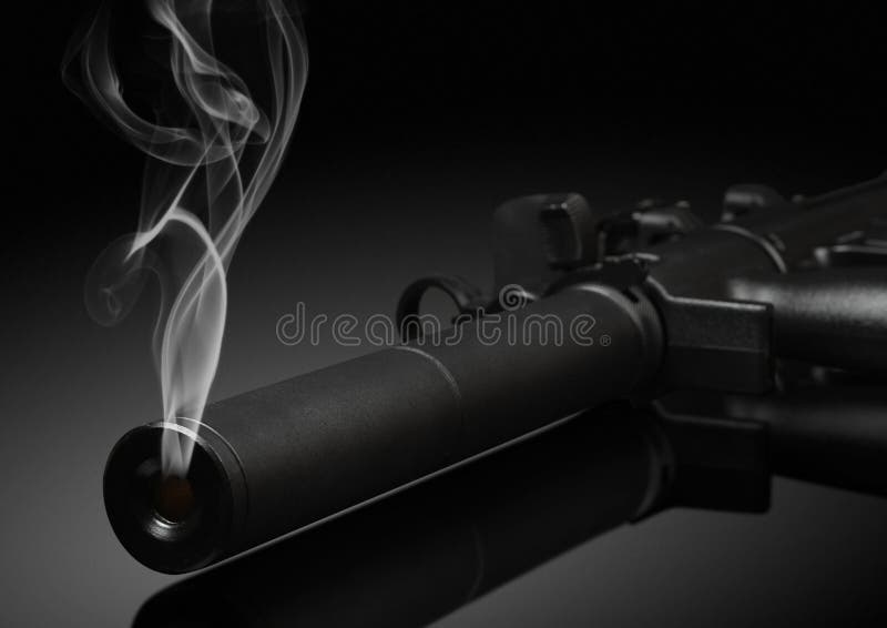 Gun Barrel with Smoke stock image. Image of military - 12223021