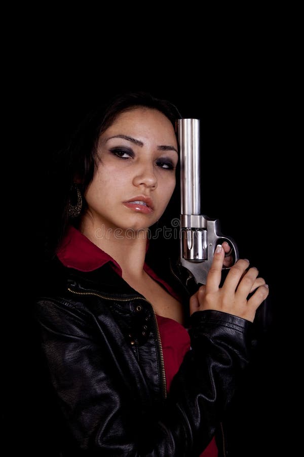 Woman Holding Gun Looking Back Stock Photos - Free & Royalty-Free Stock ...