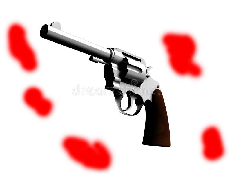 The Gun with Blood stock illustration. Illustration of bloody - 4921081