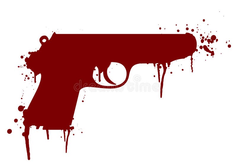 Automatic gun with blood stock illustration. Illustration of messy ...