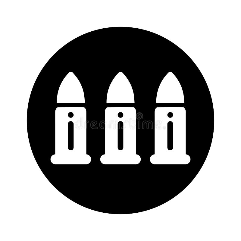 Black Color Gun Bullet Icon Stock Vector - Illustration of military ...