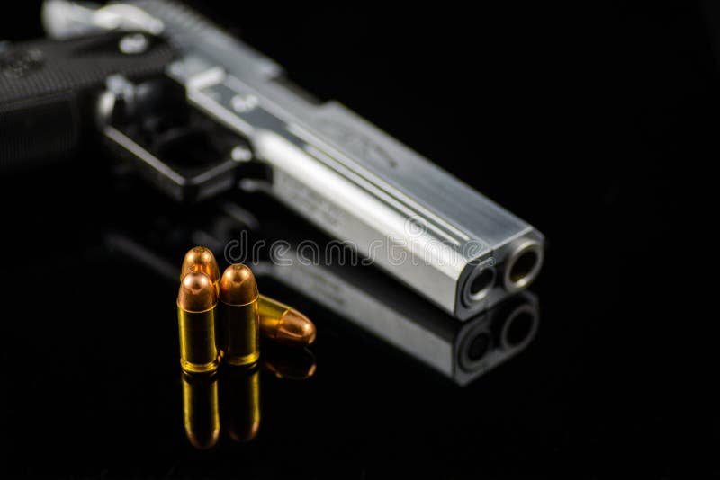 Gun and bullets stock image. Image of pistol, cocaine - 46513613