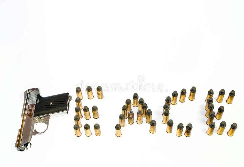 Gun and Bullets Spell Peace Stock Image - Image of control, letters ...