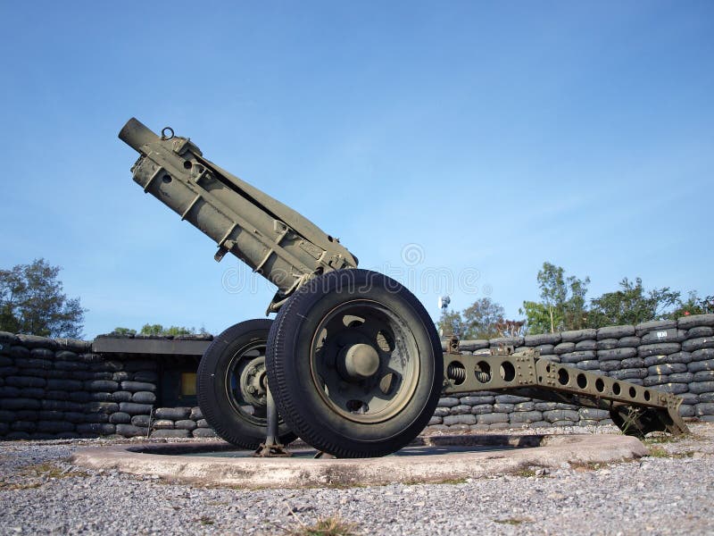 Gun cannon in bunker stock image. Image of shot, fight - 34266775
