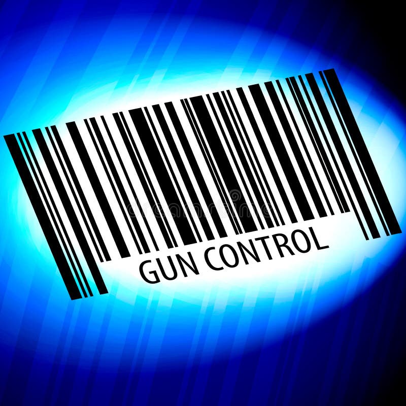 Gun Control - Barcode with Blue Background Stock Illustration ...