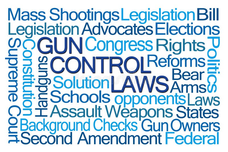 Gun Control Laws Word Cloud Stock Illustration - Illustration of groups ...