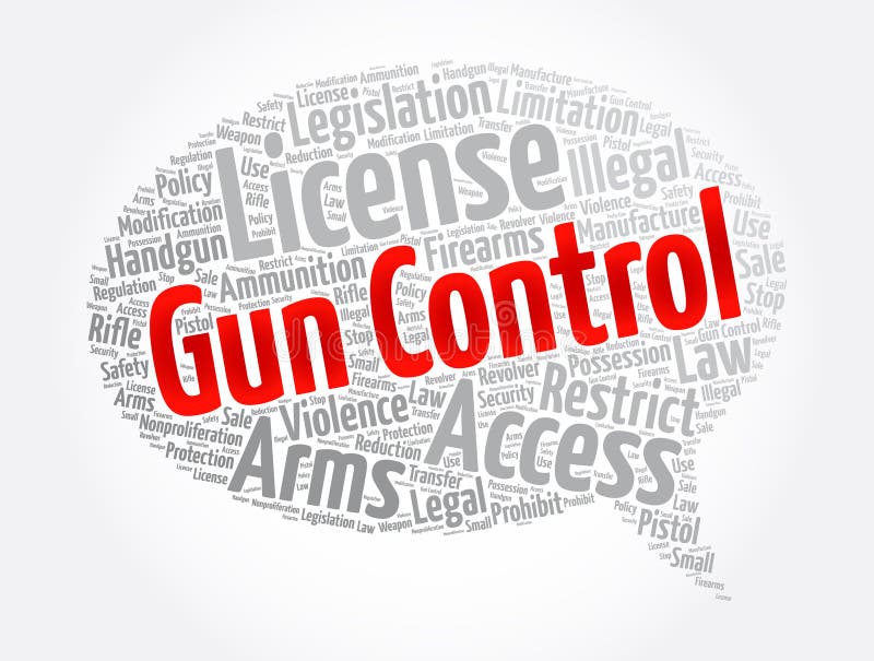 Gun Control Message Bubble Word Cloud Collage, Concept Background Stock ...