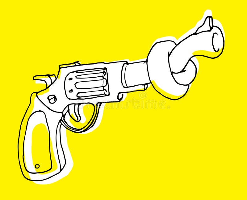Gun Control or Pistol with Tangled Barrel Stock Vector - Illustration ...