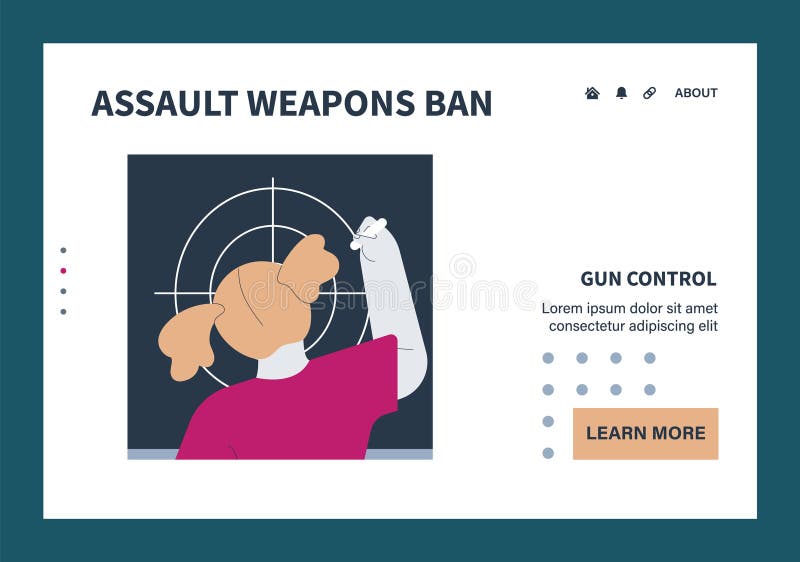 Gun Control Web or Landing Set. Second Amendment Ban Stock Illustration ...