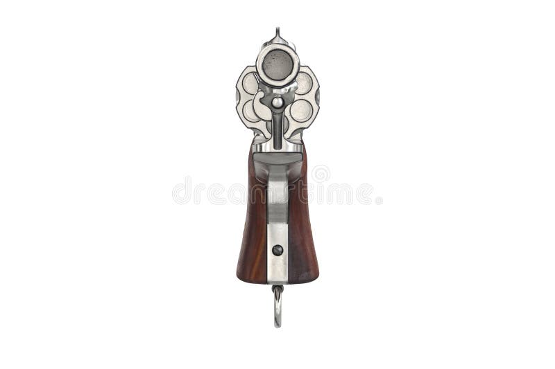 Gun cowboy, front view stock illustration. Illustration of pistol ...