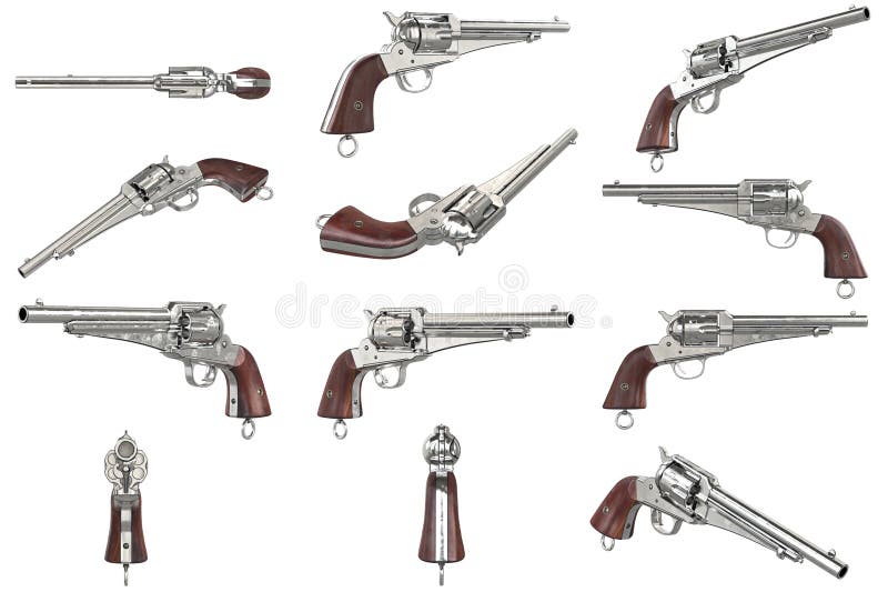 Gun cowboy revolver set stock illustration. Illustration of equipment ...