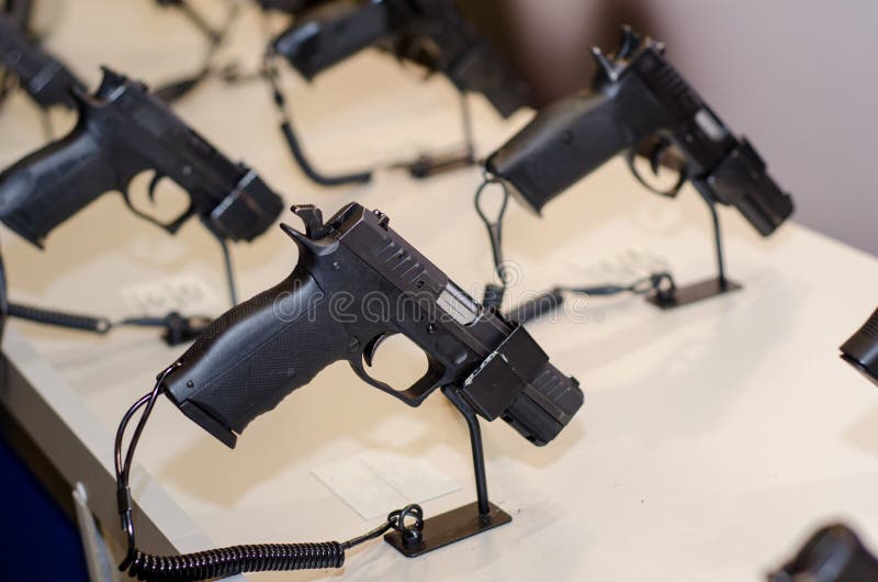 Gun Display Stands stock photo. Image of open, knife - 140870656