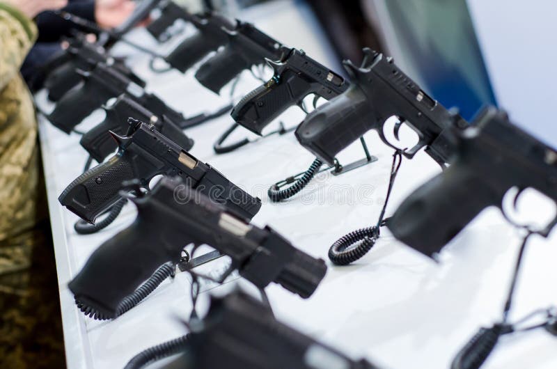 Gun Display Stands stock photo. Image of pistol, ideas - 141016726