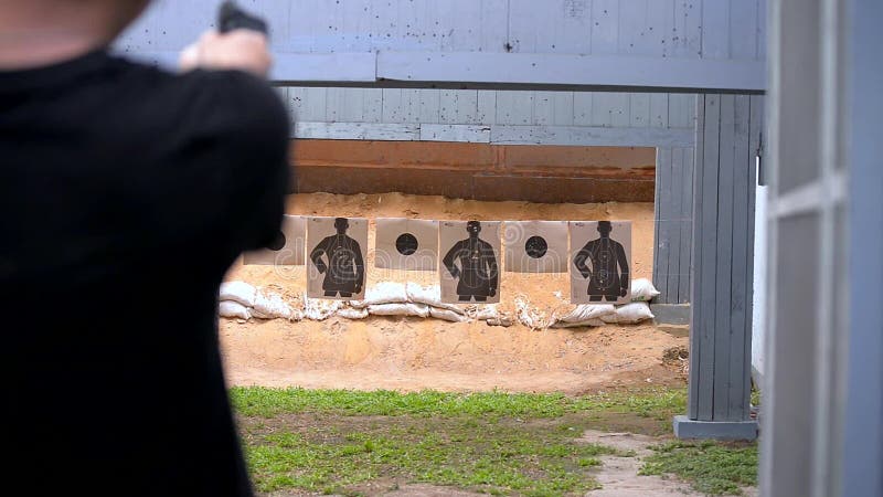 Gun fire target practice stock footage. Video of target - 49989834