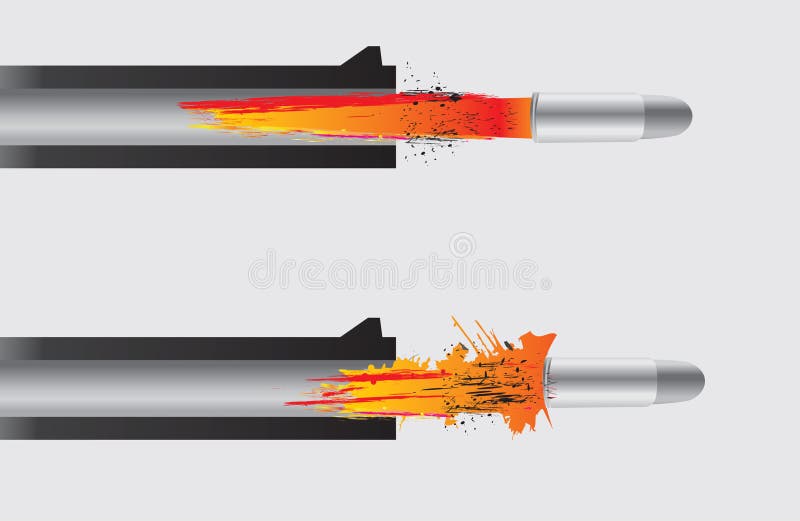 Gun firing the bullet stock vector. Illustration of ammunition - 11376285
