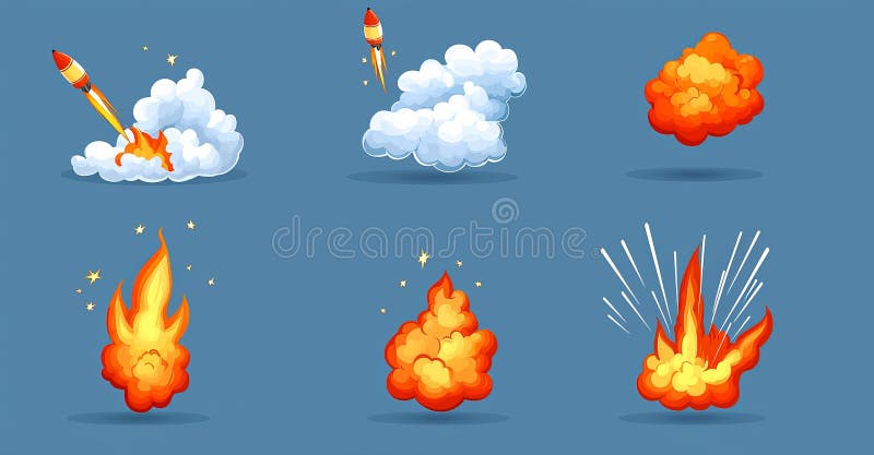 The Gun Flashes with Smoke and Fire, Creating Sparkling Bursts. Pistol ...