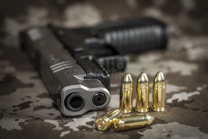 Gun - focus on the barrel stock image. Image of deadly - 72246169