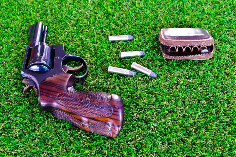 The gun on the grass stock photo. Image of holding, protect - 80840750