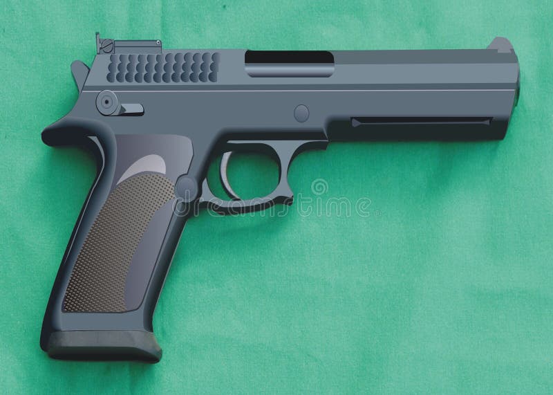 Gun on green stock illustration. Illustration of steel - 7334418