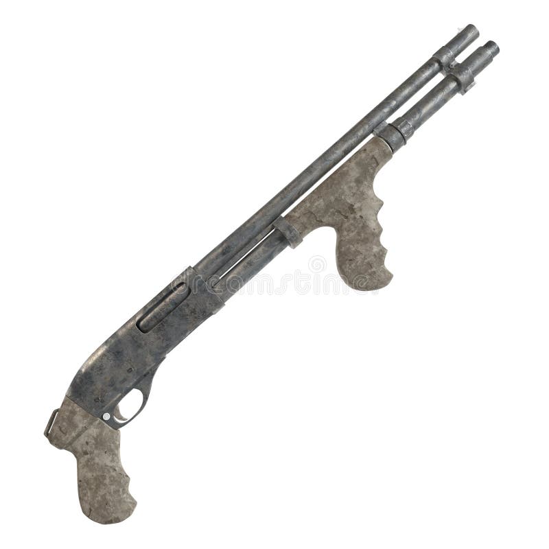 A Gun with a Grey Handle and a Silver Barrel Stock Illustration ...