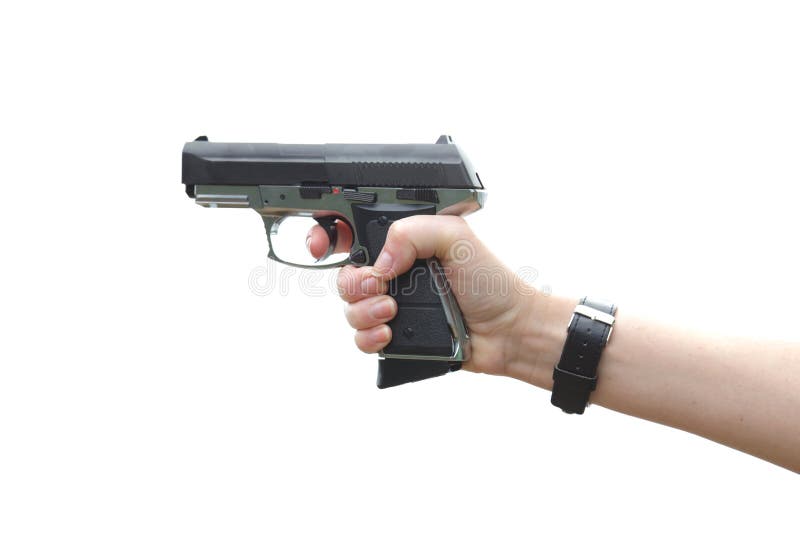 Gun in hand stock image. Image of bullet, hand, skin - 10517825