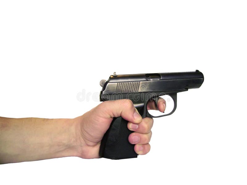 Gun in a hand stock image. Image of dangerous, aiming - 1913531