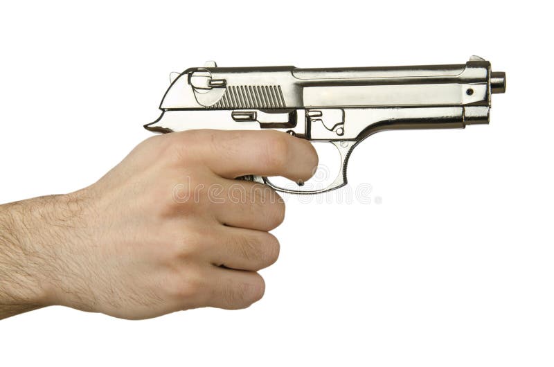 Gun in the hand stock photo. Image of grip, dangerous - 25235926