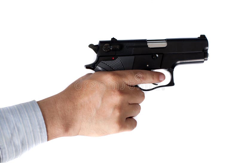 Gun in hand stock photo. Image of adult, gangster, caucasian - 28301478