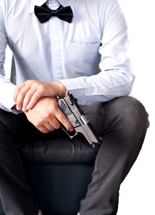 Gun in hand stock photo. Image of caucasian, guard, adult - 28312718