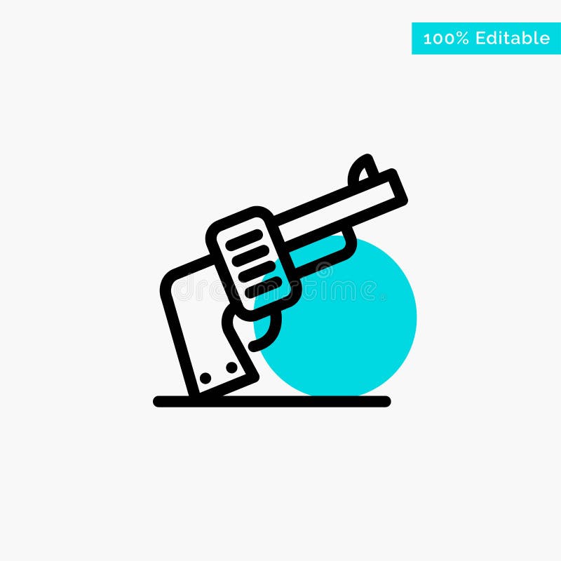 Gun, Hand, Weapon, American Turquoise Highlight Circle Point Vector ...