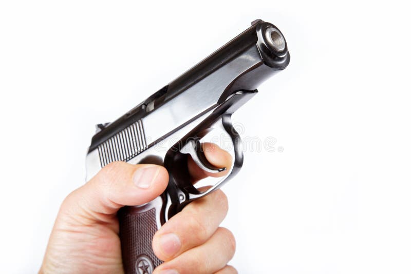 Gun in a hand stock photo. Image of fingers, fatal, armed - 40558338