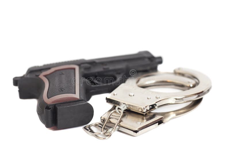 Handcuffs Isolated on White Background Stock Image - Image of empty ...