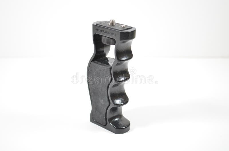 A Gun Handle, Black Plastic Revolver Handle Isolated Stock Photo ...