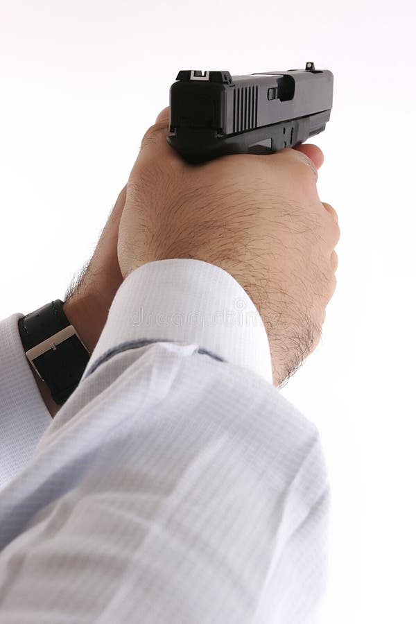 Gun in hands stock photo. Image of object, fire, trigger - 8400470