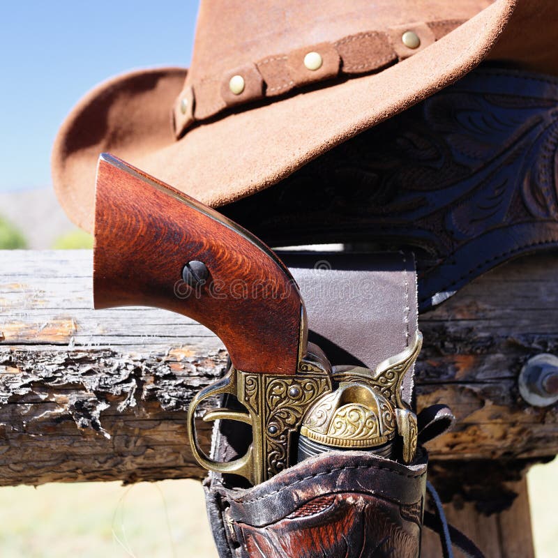 Gun and hat stock image. Image of revolver, design, cowboy - 27079471