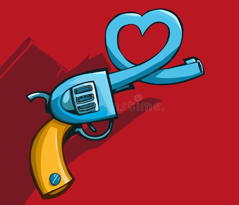 Gun with Heart Shaped Barrel Stock Vector - Illustration of icon ...